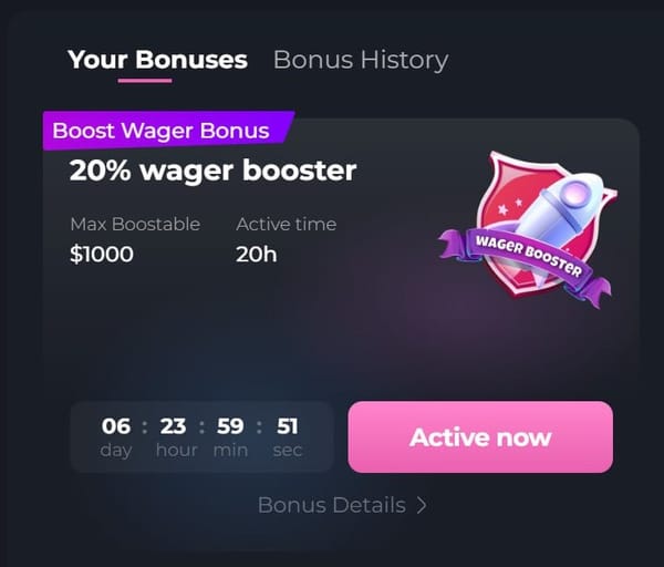 WAGER BOOSTER BONUS: SPEED UP YOUR WAGER PROGRESS